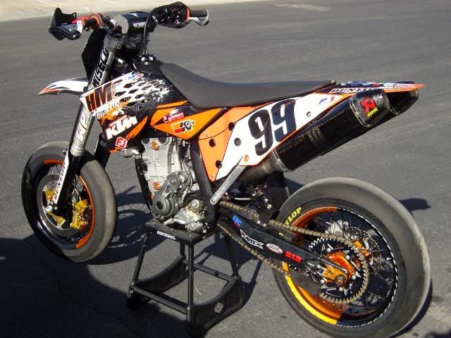 KTM with orange and black wheels | SuperMoto Junkie